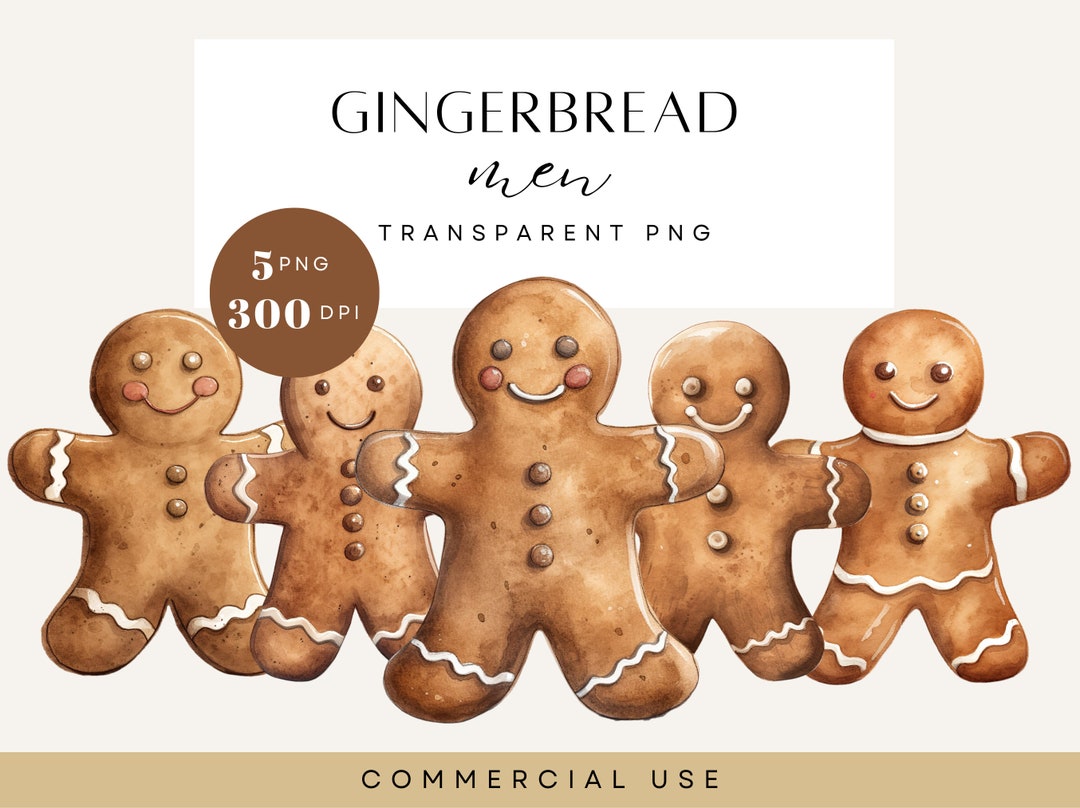 Printable Gingerbread Man Clipart Cute Christmas Cookie - Etsy UK