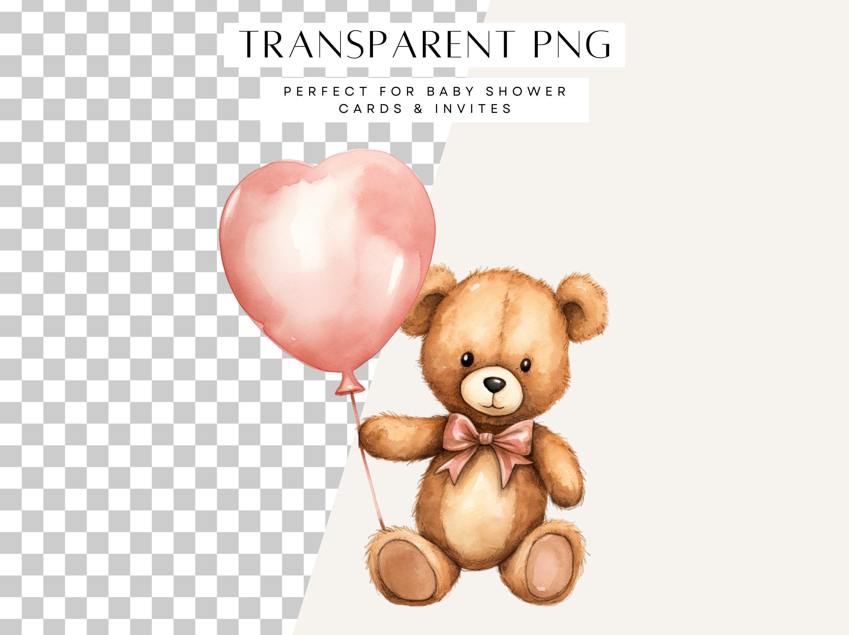 We Can Bearly Wait Clipart, Baby Shower Invitation Art, Watercolor ...