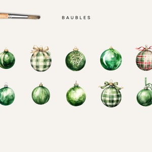 Holiday Ornament Clipart Green Christmas Bauble Xmas Clip - Etsy