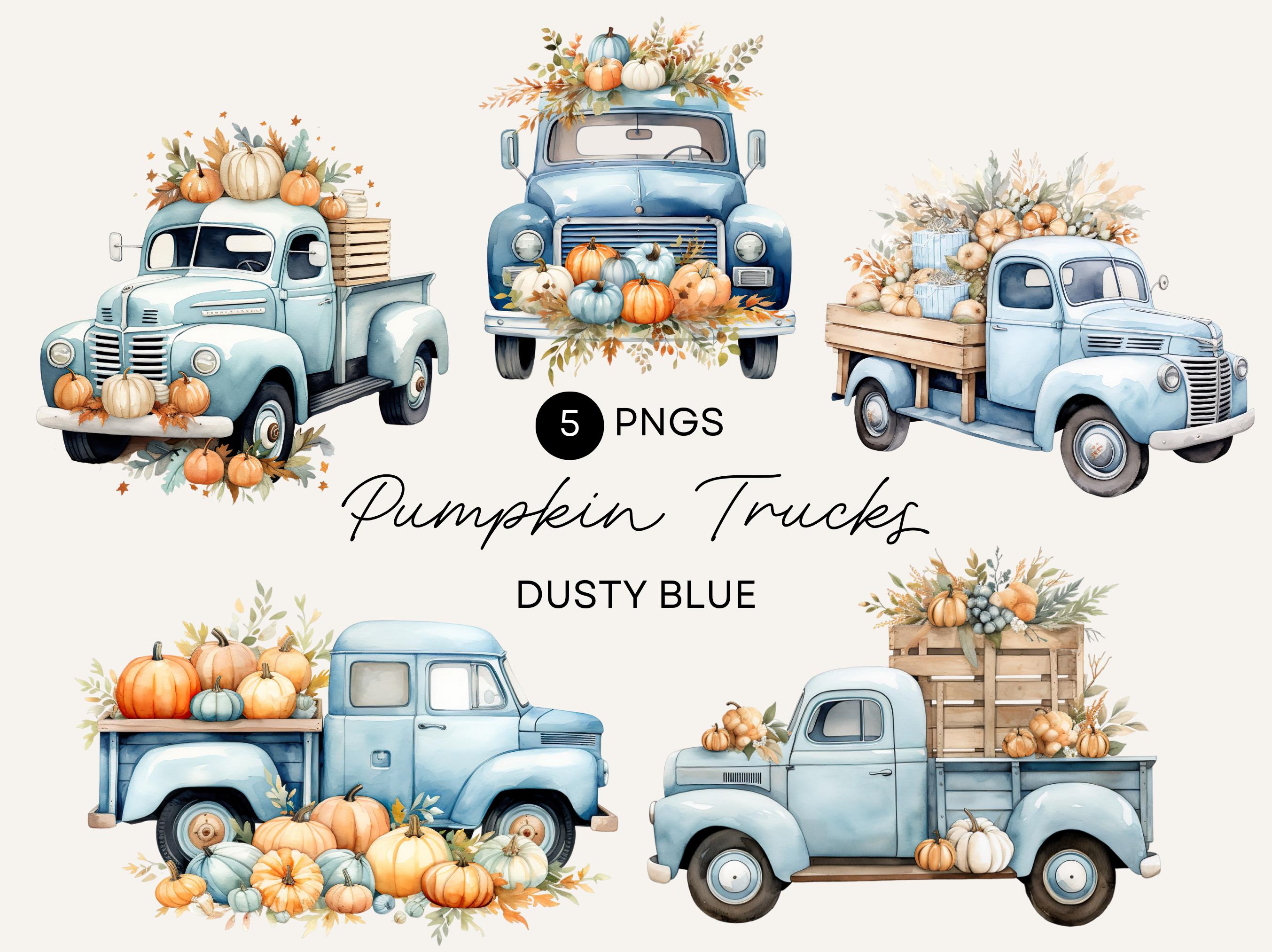 Blue Truck With Pumpkins Clipart, Little Pumpkin Baby Shower Invite ...