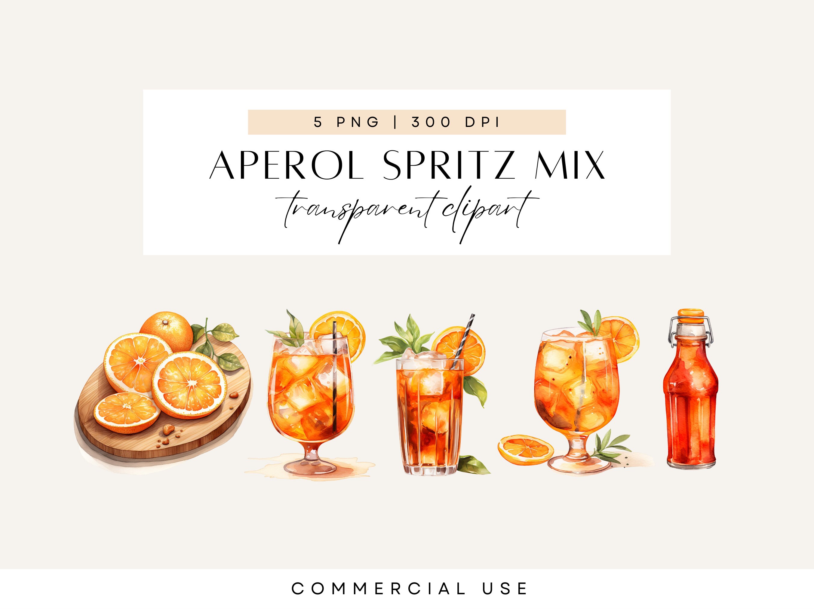 Aperol Clipart Aperol Spritz Cocktail Watercolor Drinks - Etsy