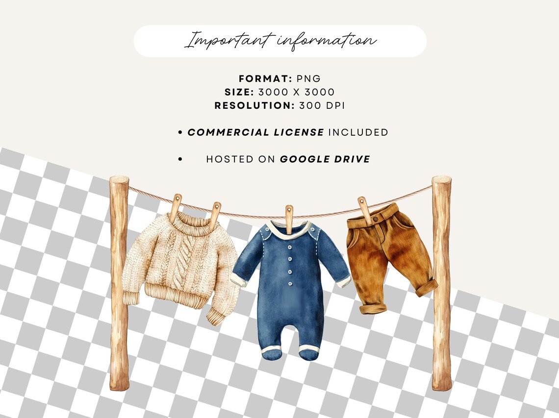 Baby Boy Clothesline Clipart - Blue Clothes Baby Shower, Cute Children ...