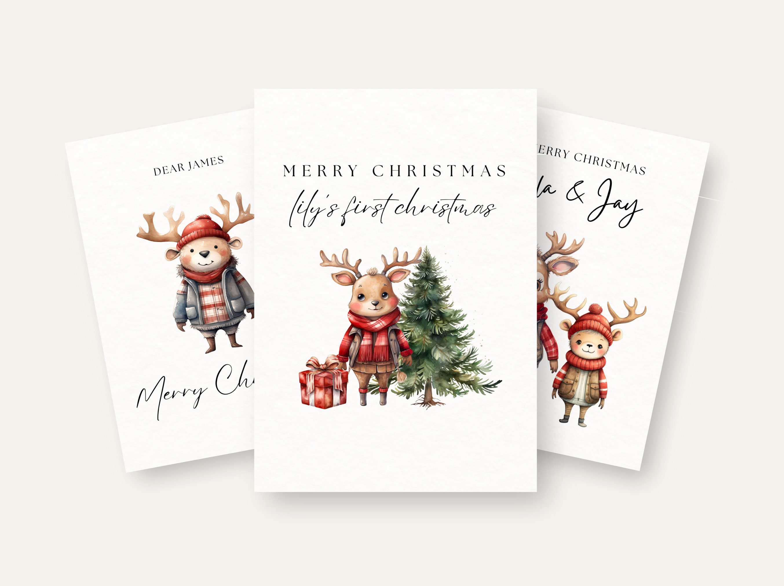 Cute Christmas Characters Clipart, Christmas Baby Reindeer Clip Art ...