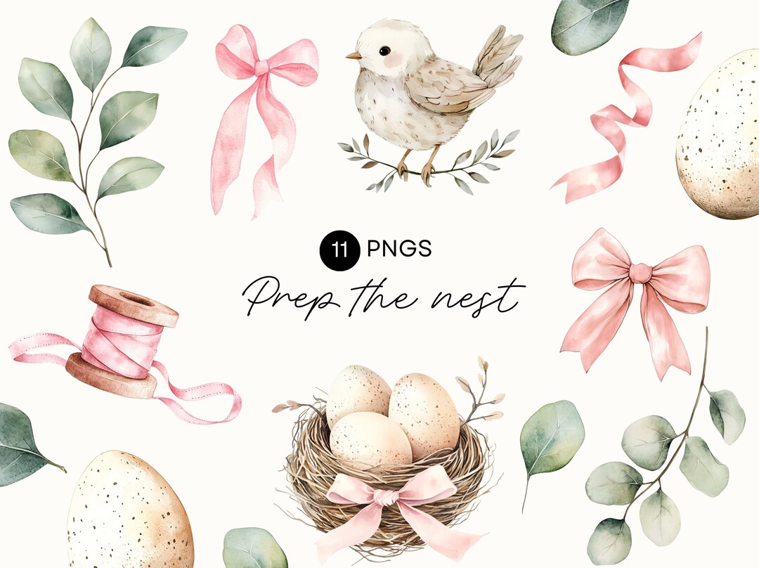 Cute Easter Little Girls Clipart, Prepare o chá de bebê do ninho, Pink ...