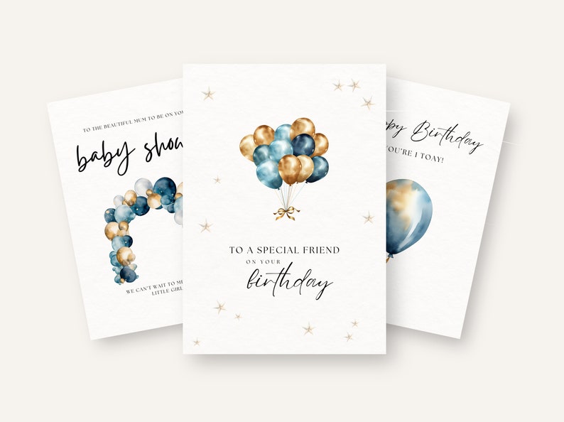 Clipart Blue and Gold Balloon Watercolor Balloons Clip Art - Etsy