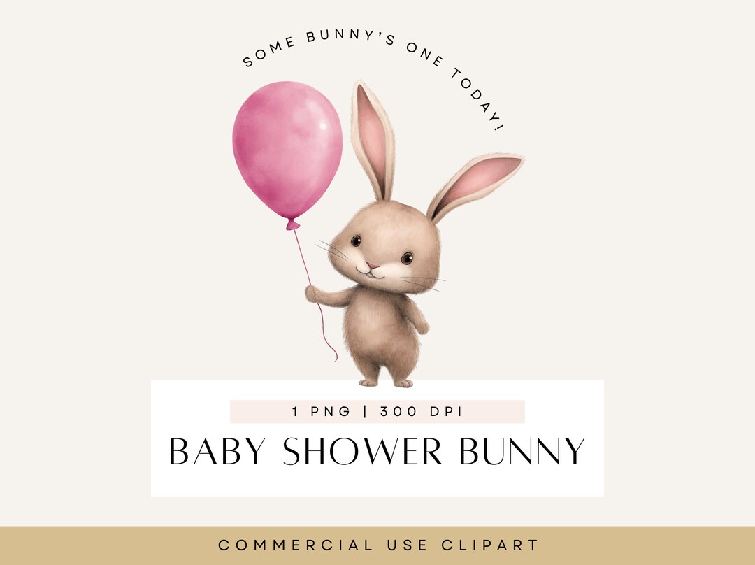 Rabbit With Balloons Clipart, Pink Balloons, Easter Bunny Holding ...