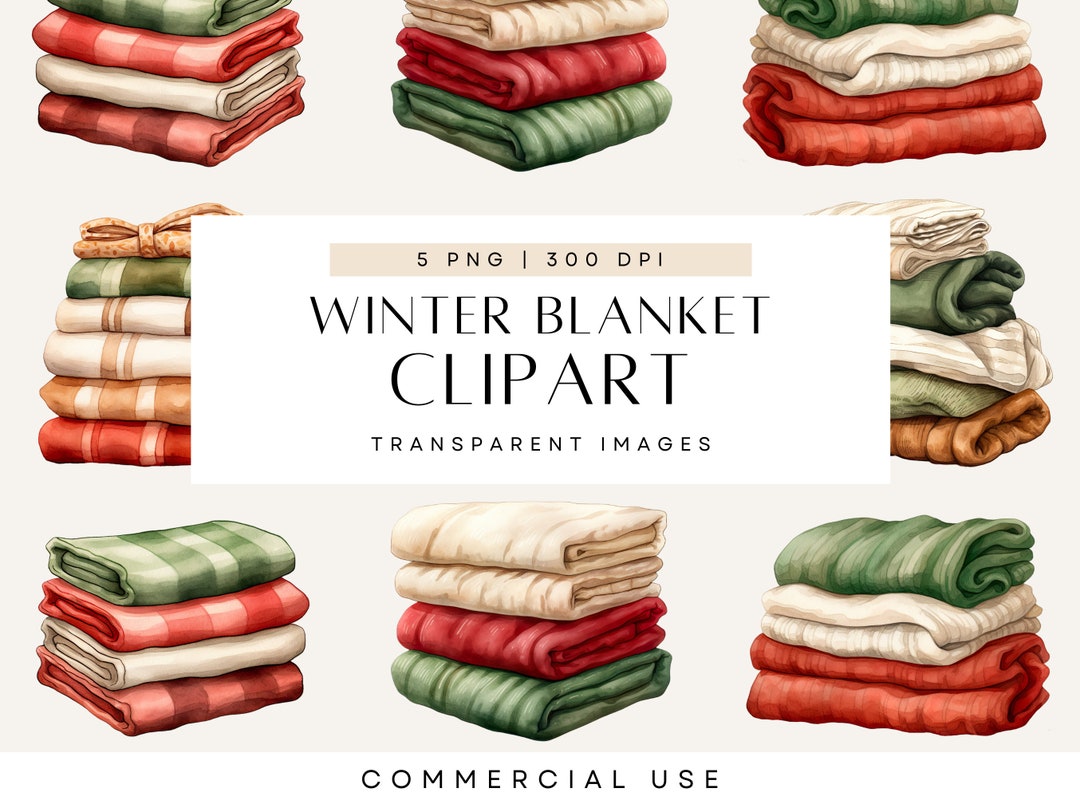 Blanket Clipart, Christmas Watercolor Bundle, Cozy Winter Clipart ...
