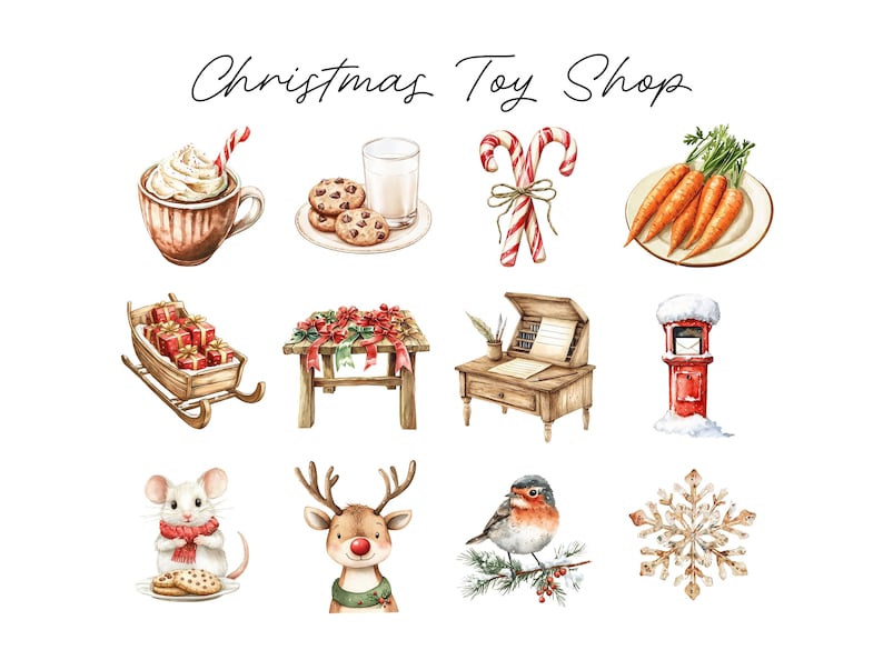 Christmas Toy Shop Clipart | Santa Workshop & Elf Factory, North Pole ...