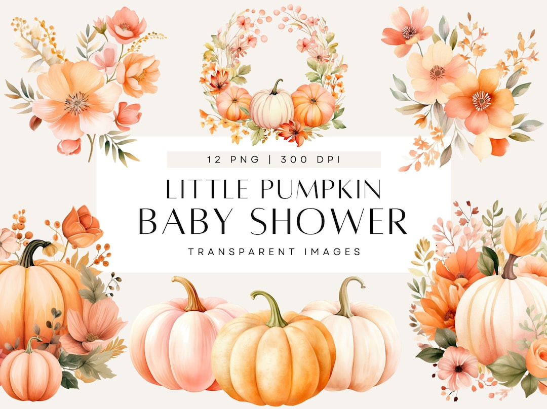 Little Pumpkin Baby Shower Clipart, A Little Pumpkin is on the Way ...