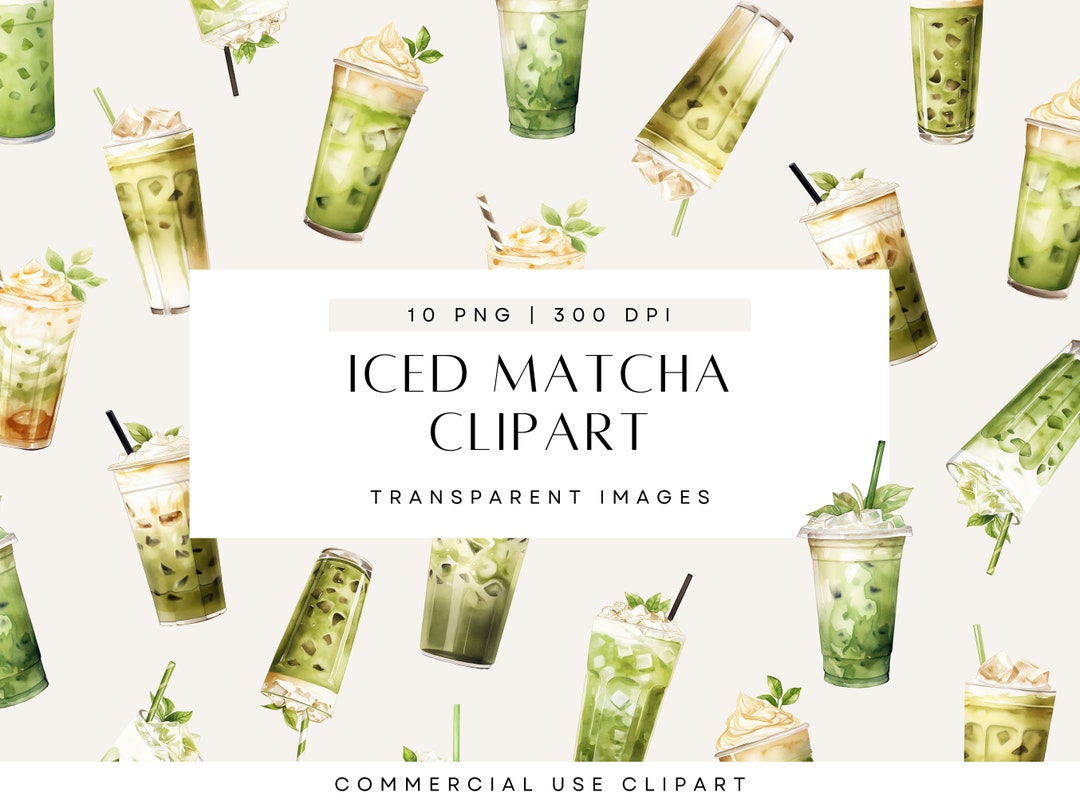 Iced Matcha Tea Clipart, Takeaway Coffee Clip Art, Matcha Latte, Fall ...