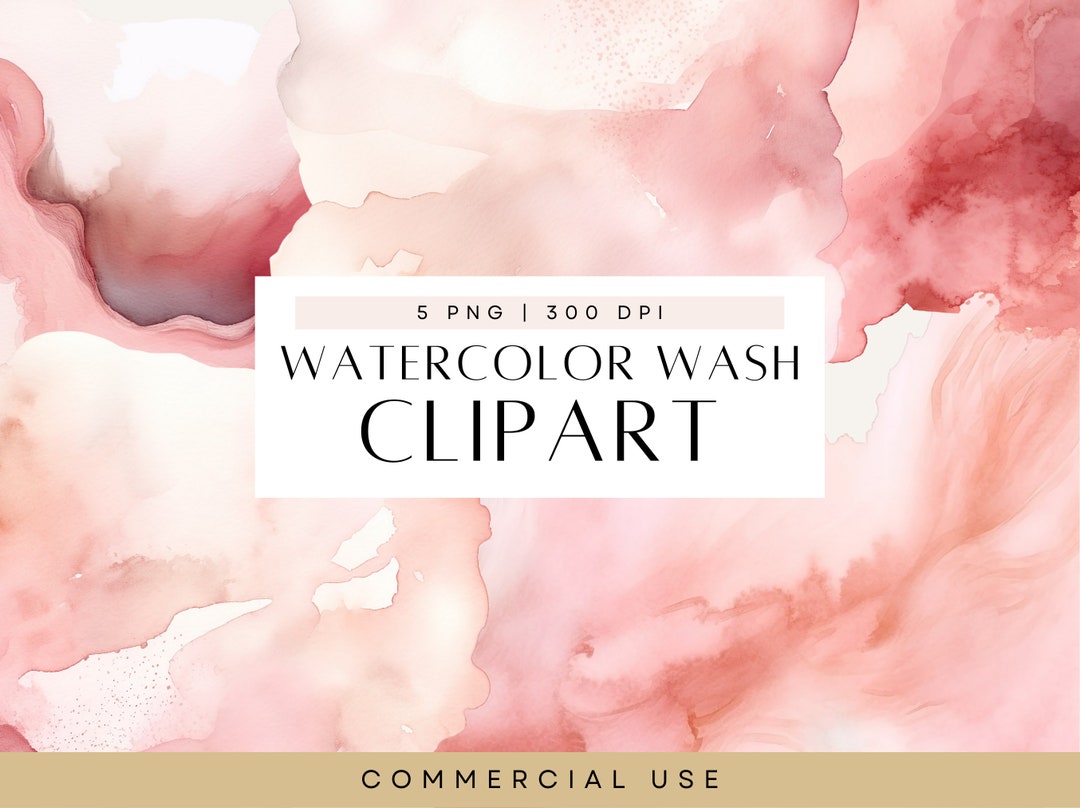 Blush Pink Watercolor Washes Clipart Pastel Texture - Etsy