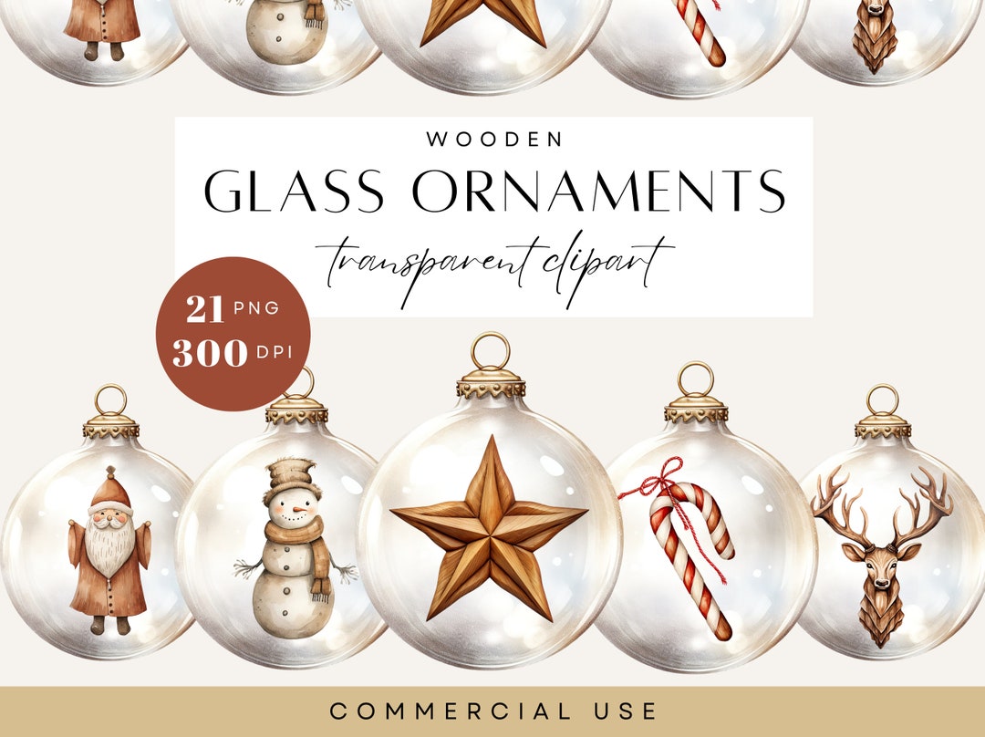 Holiday Ornament Clipart, Christmas Decoration Bundle, Neutral, Rustic ...