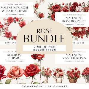 Red Rose Digital Paper, Watercolor Roses, Snowy Street, Digital Paper ...