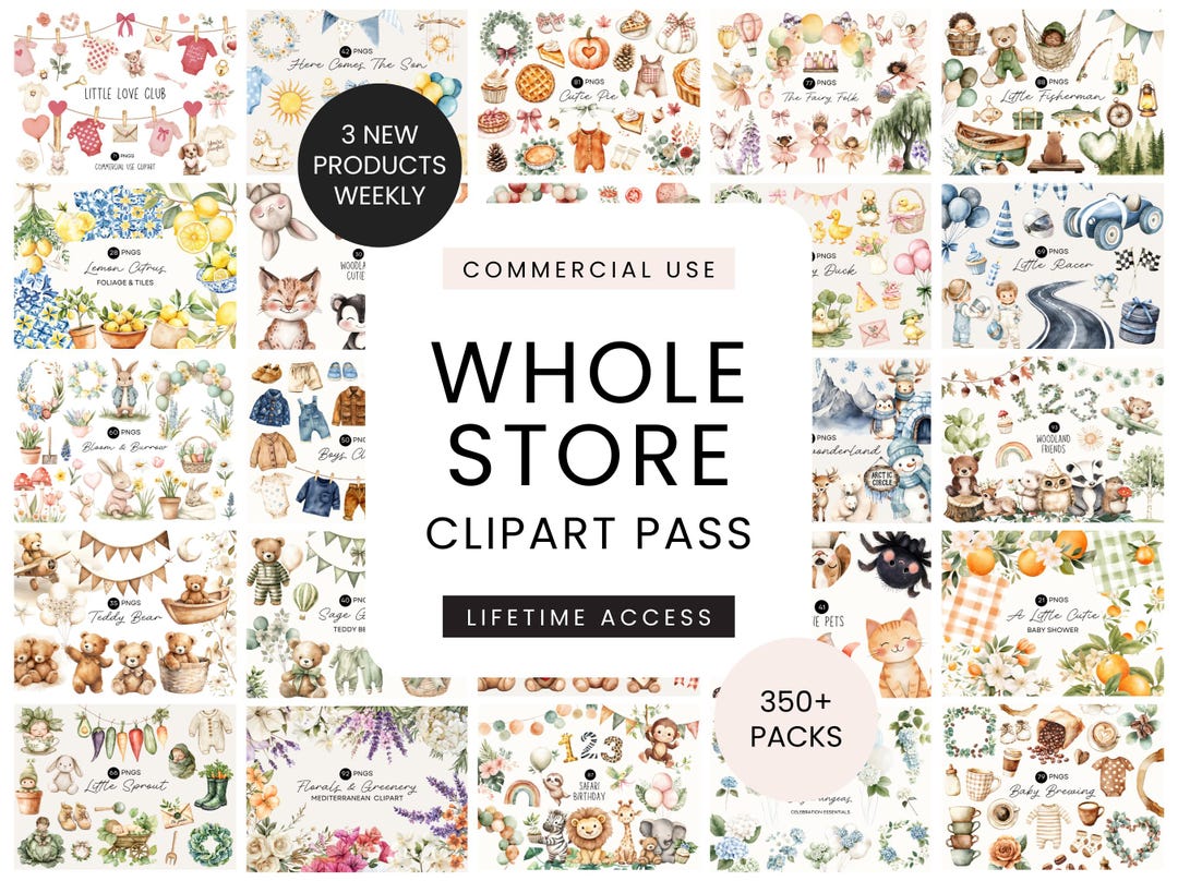 Whole Store Bundle Clipart, All Access Clip Art Pass, Entire Shop ...