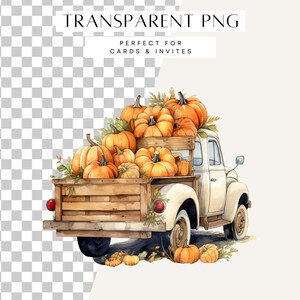 Fall Truck Clipart, Pumpkin Clipart, Autumn Harvest Clipart, Bundle ...