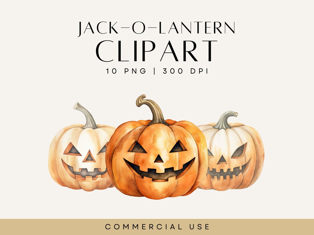 Watercolor Fall Pumpkin Clipart Clip Art Pumpkins Halloween - Etsy