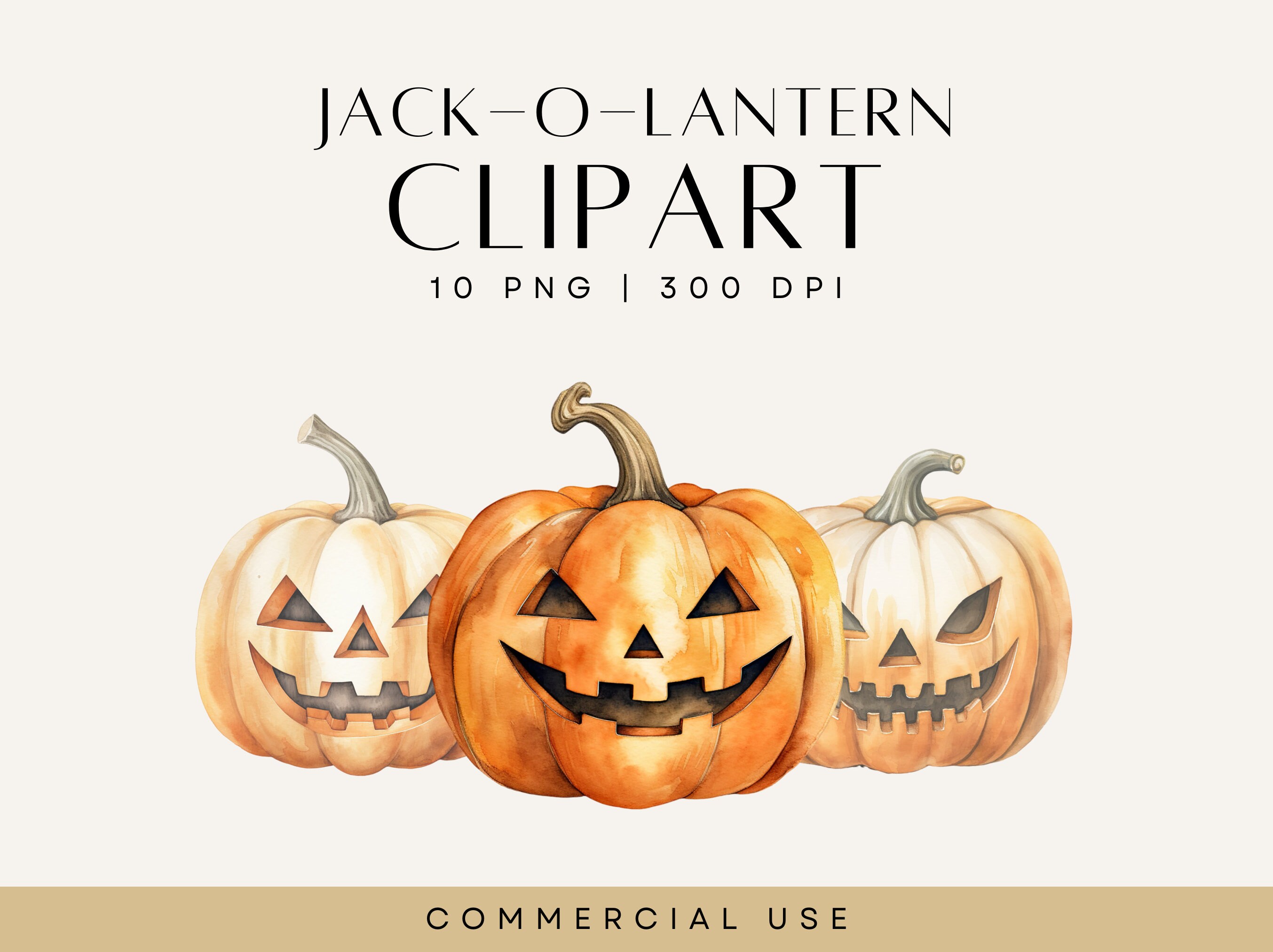 Watercolor Fall Pumpkin Clipart Clip Art Pumpkins Halloween - Etsy