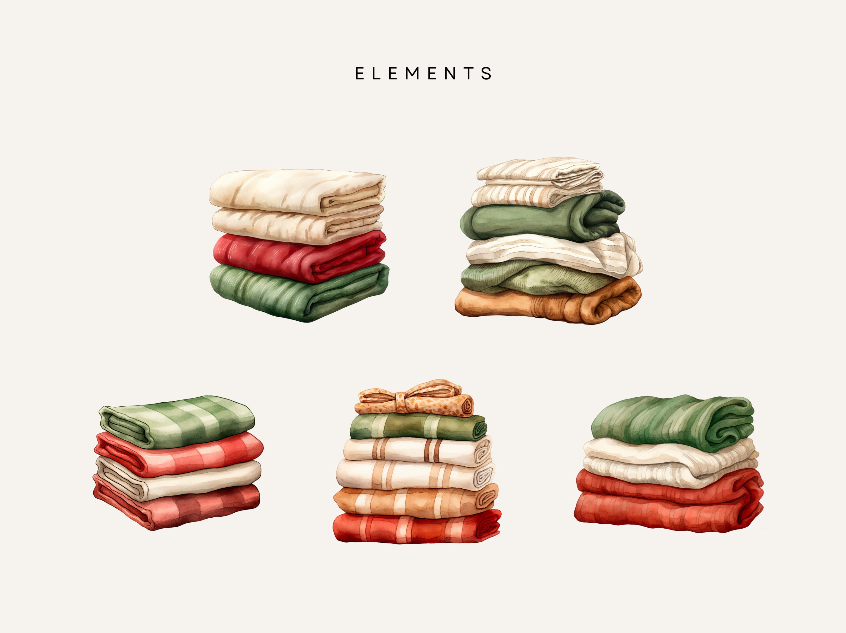 Blanket Clipart, Christmas Watercolor Bundle, Cozy Winter Clipart ...