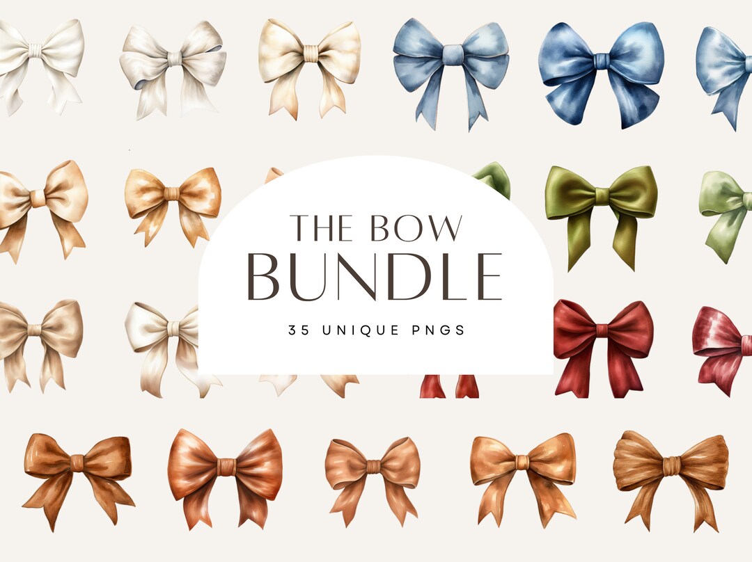 Watercolor Ribbon Banners and Bows Clipart, Coquette Bow Clipart ...