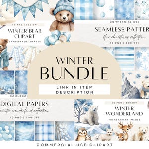 Winter Wonderland Clipart Bundle, Polar Bear, Arctic, Woodland Animals ...