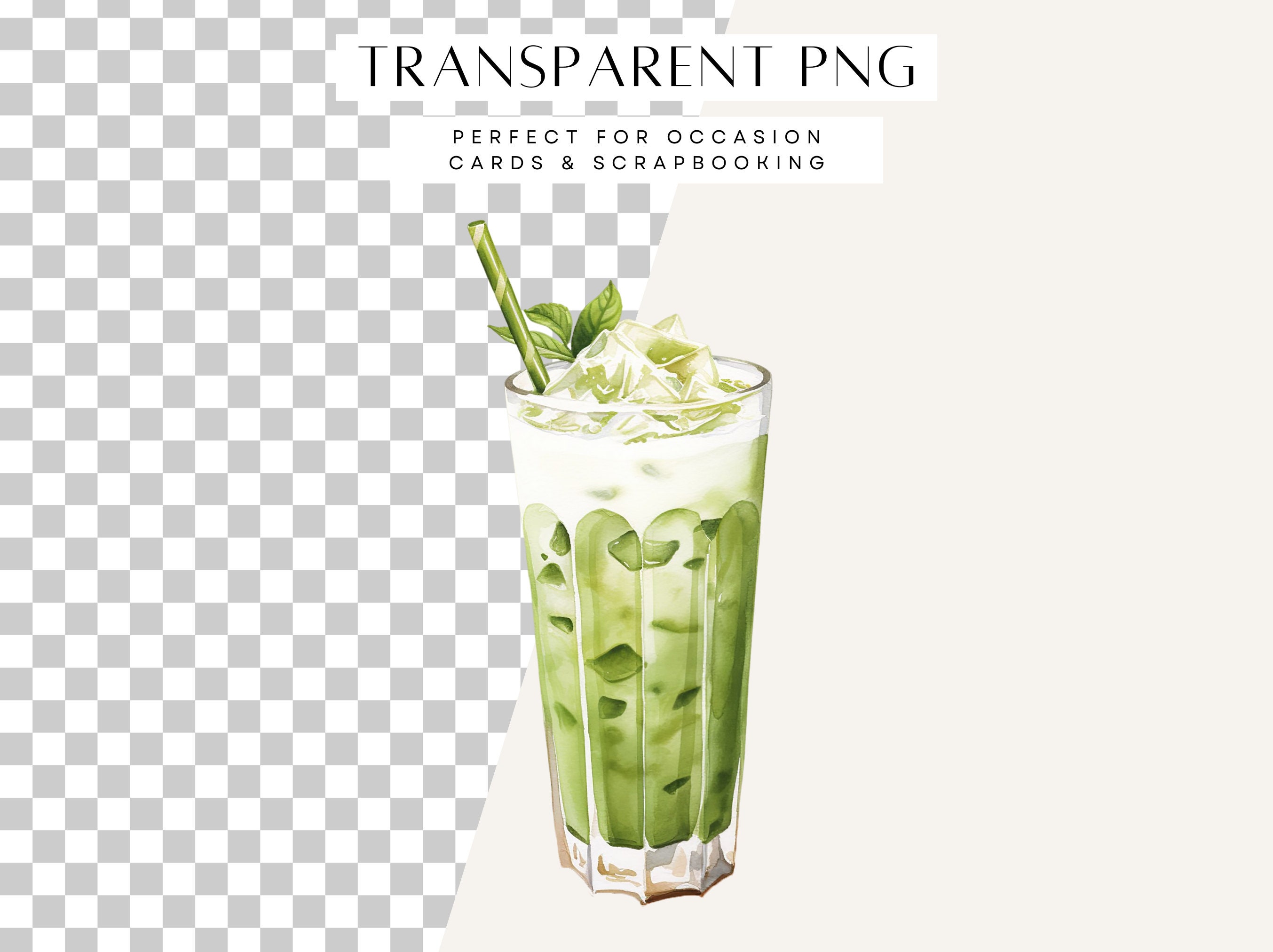 Iced Matcha Tea Clipart, Takeaway Coffee Clip Art, Matcha Latte, Fall ...