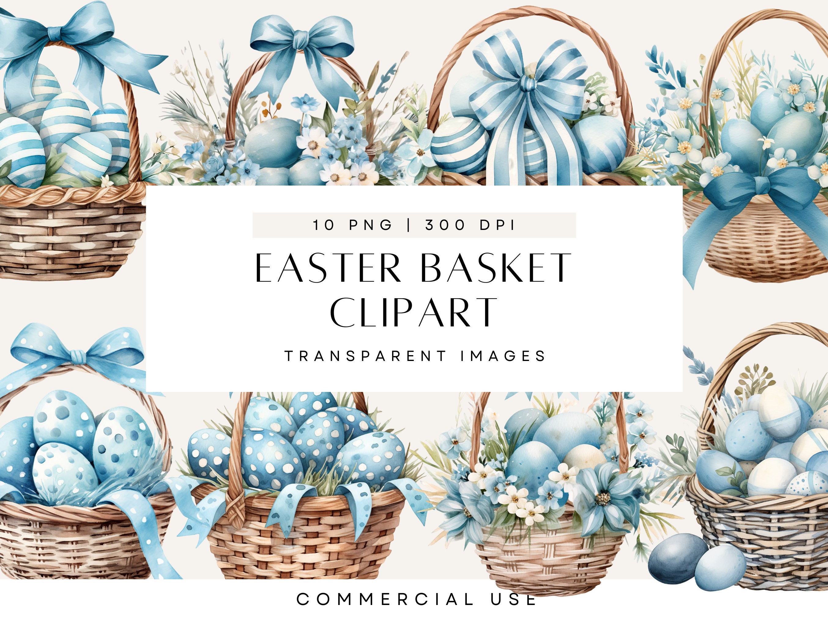 Easter Egg Basket Clipart, Blue Easter Eggs, Easter Bunny Basket ...