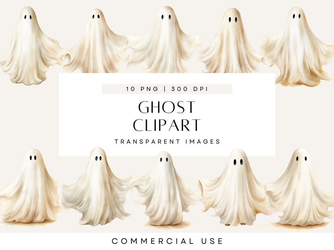 Watercolor Halloween Ghosts Clipart INSTANT DOWNLOAD Spooky Draped ...