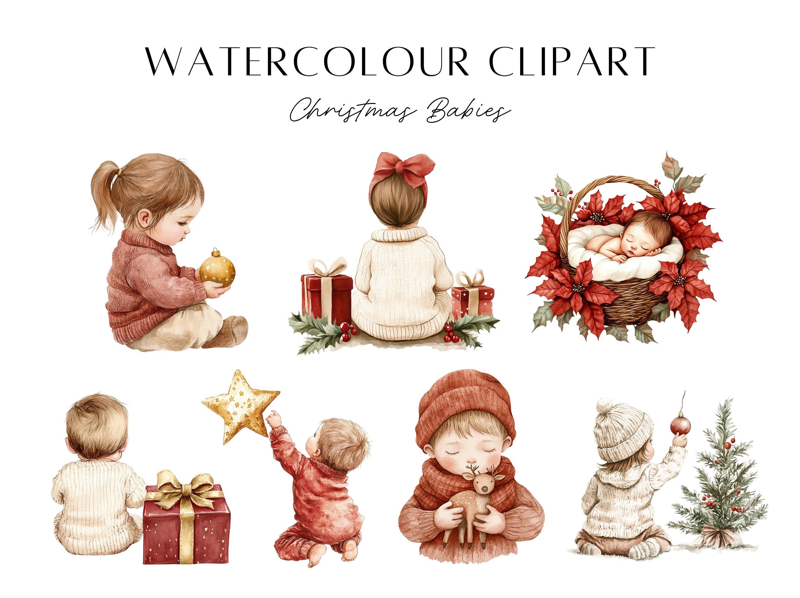 Santa Baby Clipart | Christmas Baby Shower Graphics, Xmas First ...
