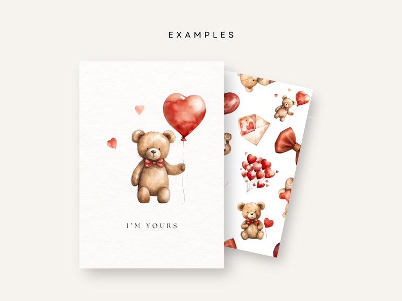 Valentine's Bear Clipart, Red Heart Balloons, Teddy Bears, Love Letter ...