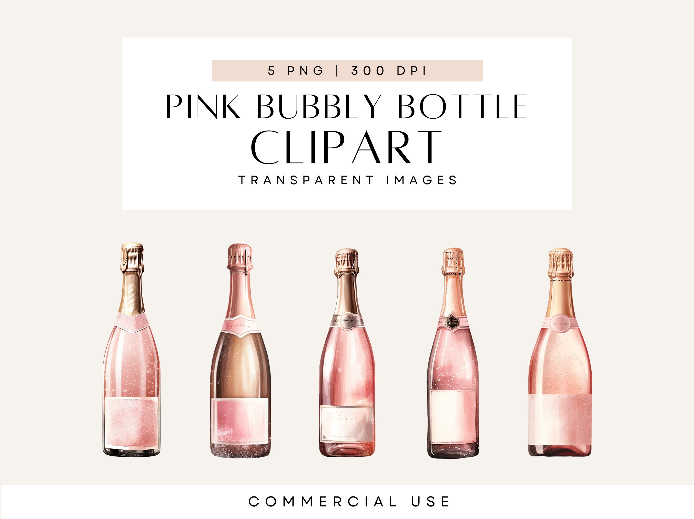 Pink Champagne Bottle Clipart, Rose Wine Clip Art, Wine Bottles, Bubbly ...