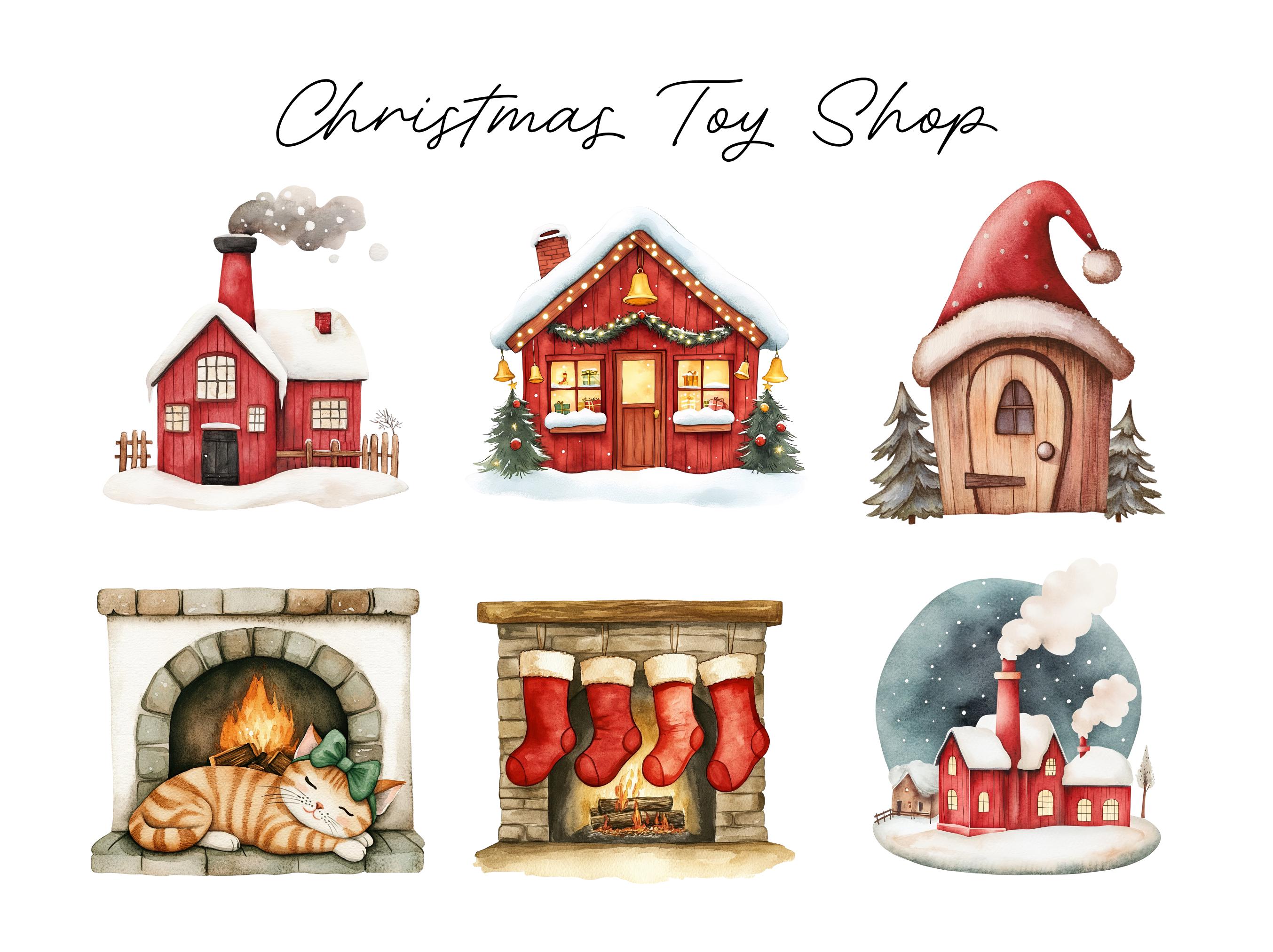 Christmas Toy Shop Clipart | Santa Workshop & Elf Factory, North Pole ...