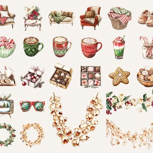 Christmas Movie Night Clipart, Cozy Home Cinema Interior, Cute ...