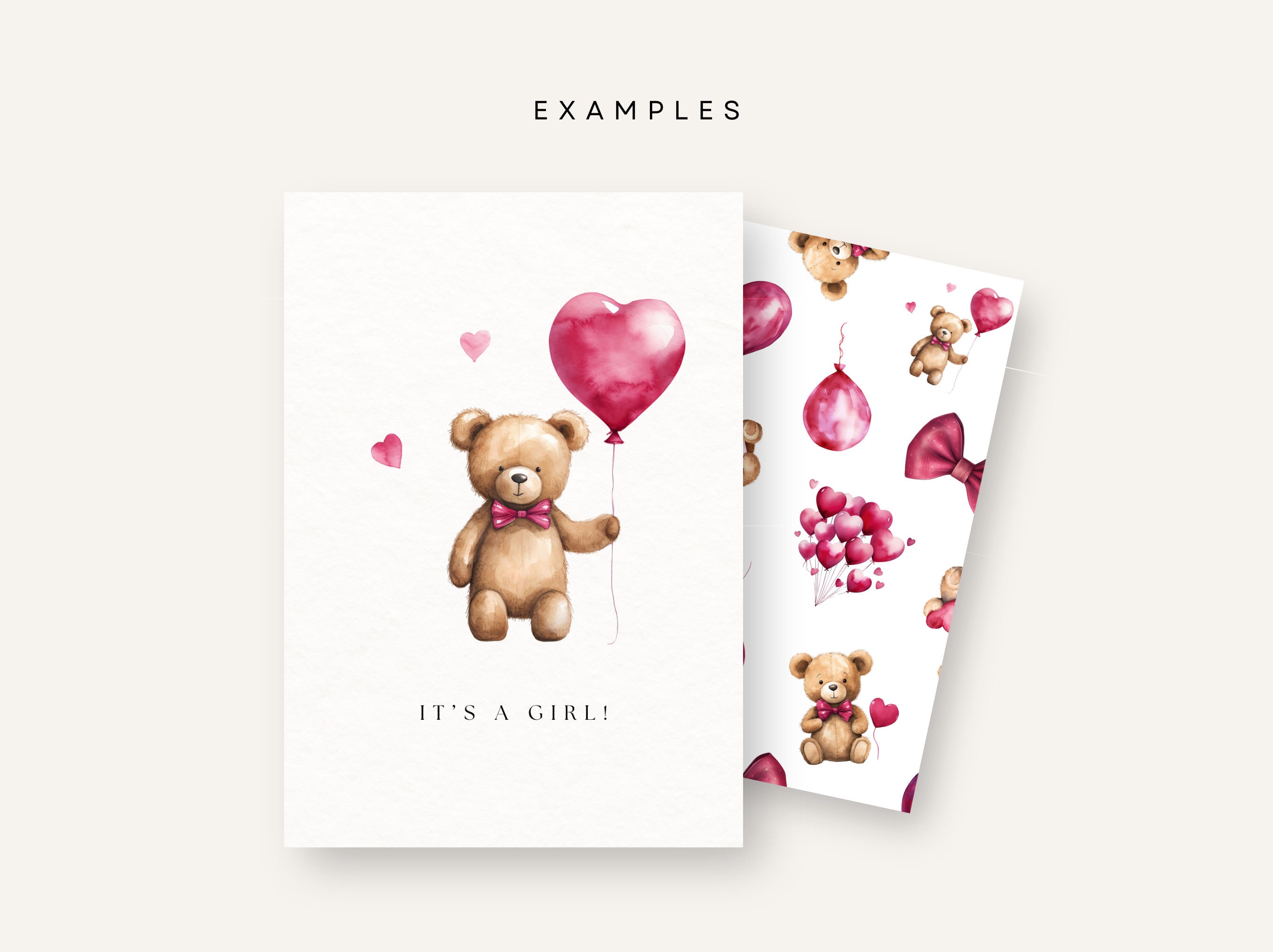 Valentine's Bear Clipart, Pink Heart Balloons, Teddy Bears, Love Letter ...