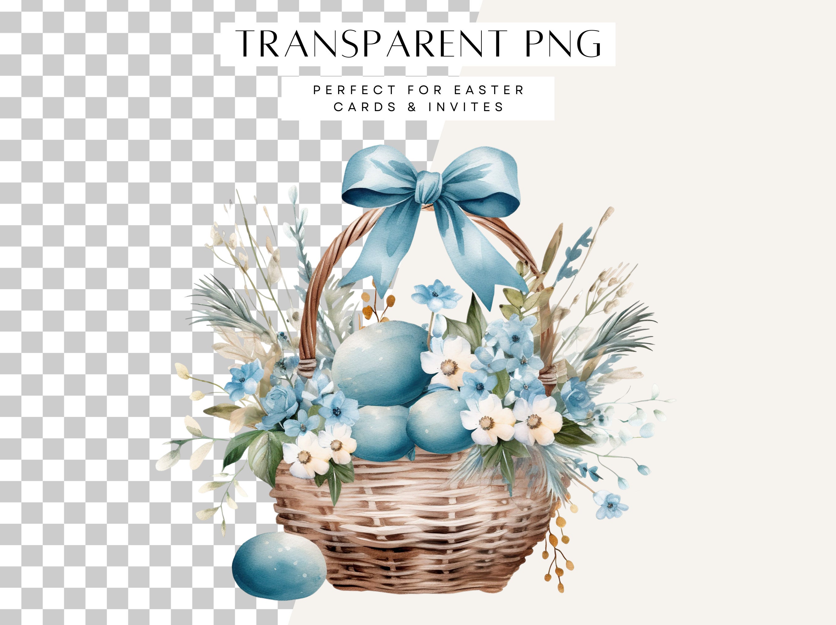 Easter Egg Basket Clipart, Blue Easter Eggs, Easter Bunny Basket ...