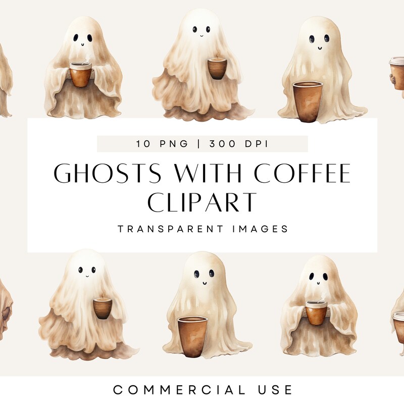 Ghost Drink Coffee Clipart - Etsy