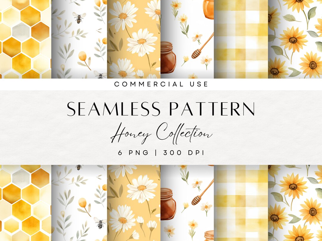 Floral and Bee Digital Paper, Honey Bee Digital Paper, Bee Junk Journal ...