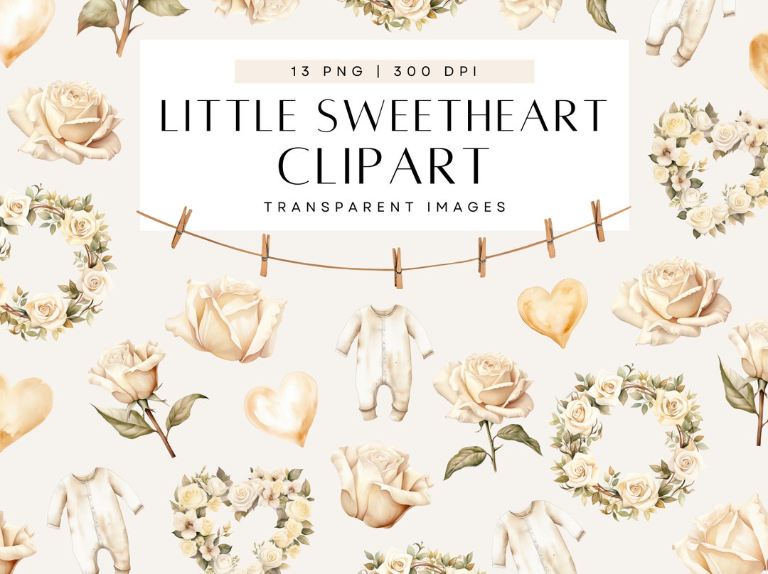 Our Little Sweetheart Clipart, Baby Shower, First Birthday Invitation ...