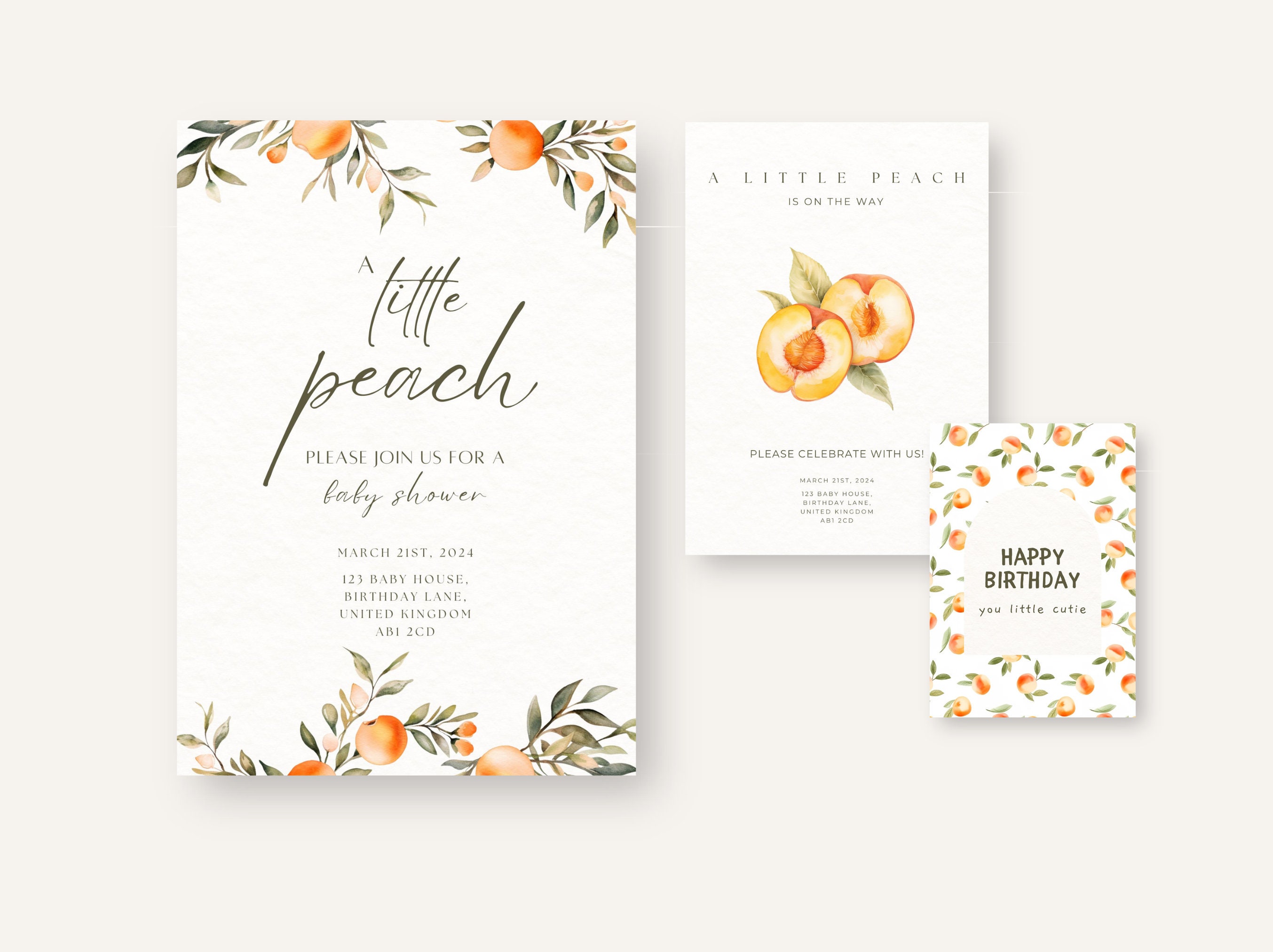 Peach Watercolor Clipart, Peach Floral Greenery, Watercolor Peaches ...