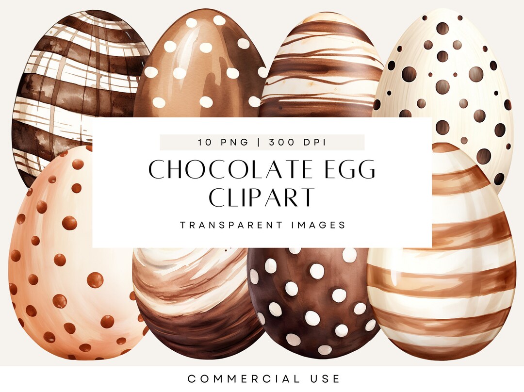 Painted Eggs Clipart, Chocolate Easter Eggs, Easter Egg Hunt, Neutral ...