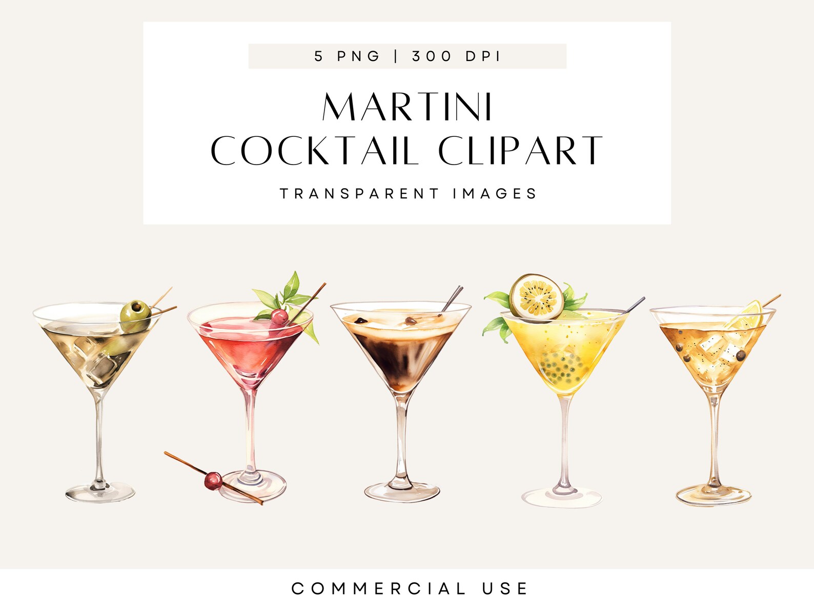 Water Color Cocktail Clipart, Wedding Signage Signature Cocktails ...