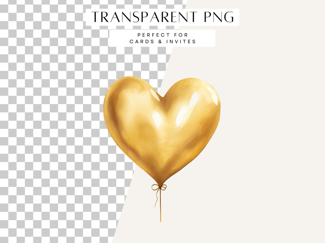 Gold and White Balloons Clipart, Watercolor Balloon Clip Art, Bunch ...