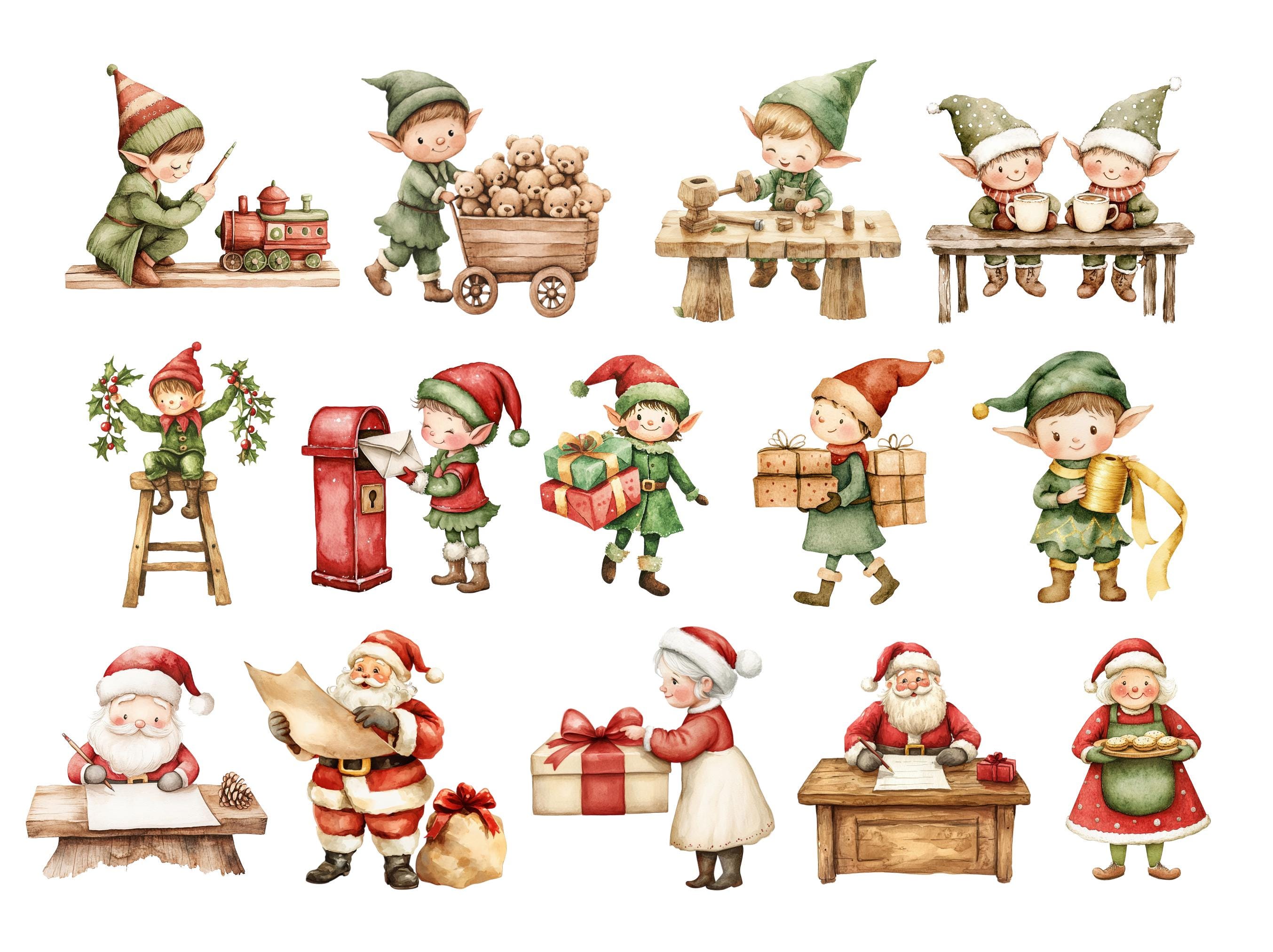 Christmas Toy Shop Clipart | Santa Workshop & Elf Factory, North Pole ...