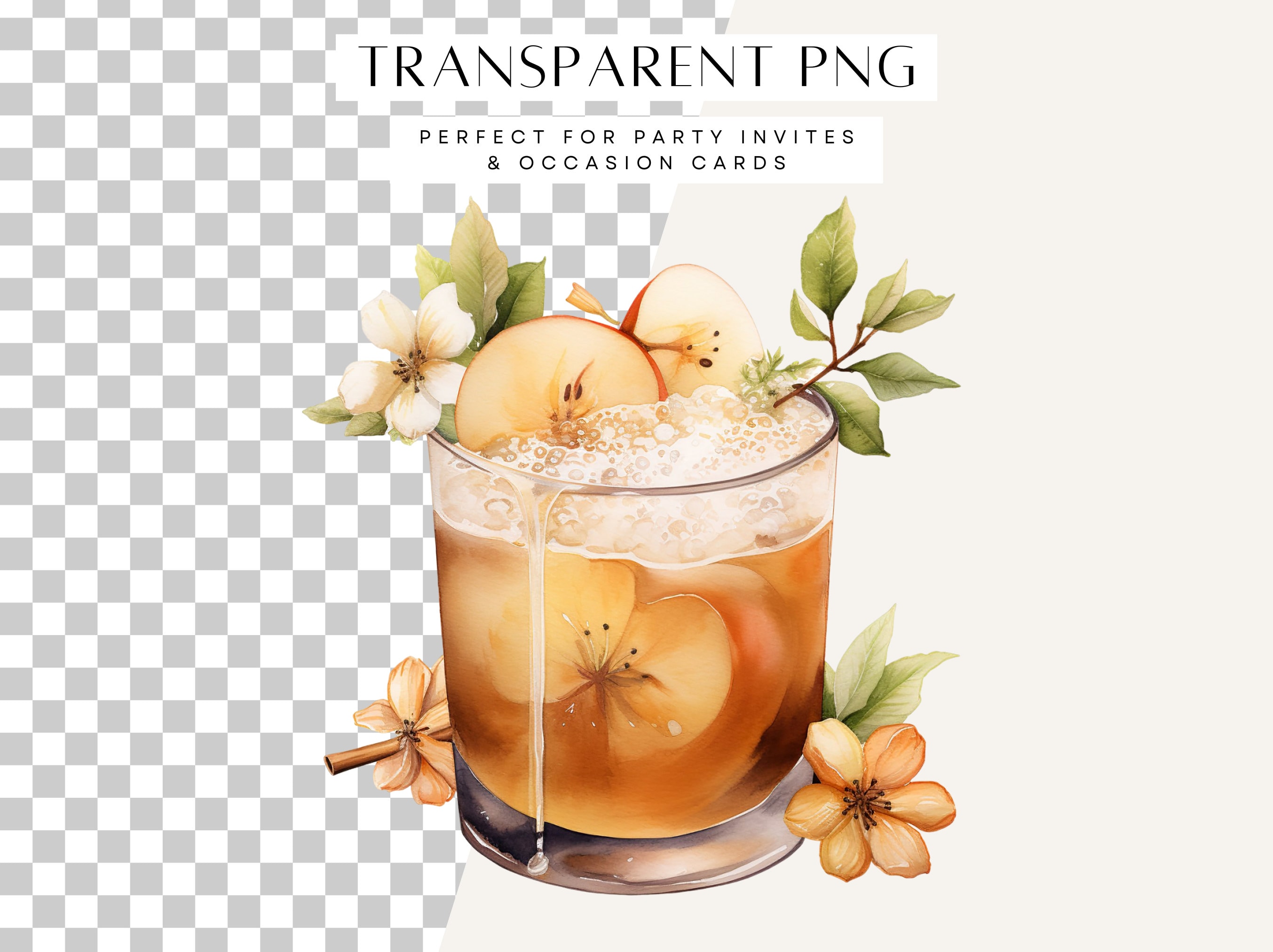 Apple Cider Margarita Clipart, Seasonal Cocktail Clip Art, Drinks PNG ...