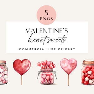 Watercolor Sweets Clipart, Sweet Valentines Day Clipart, Treats ...