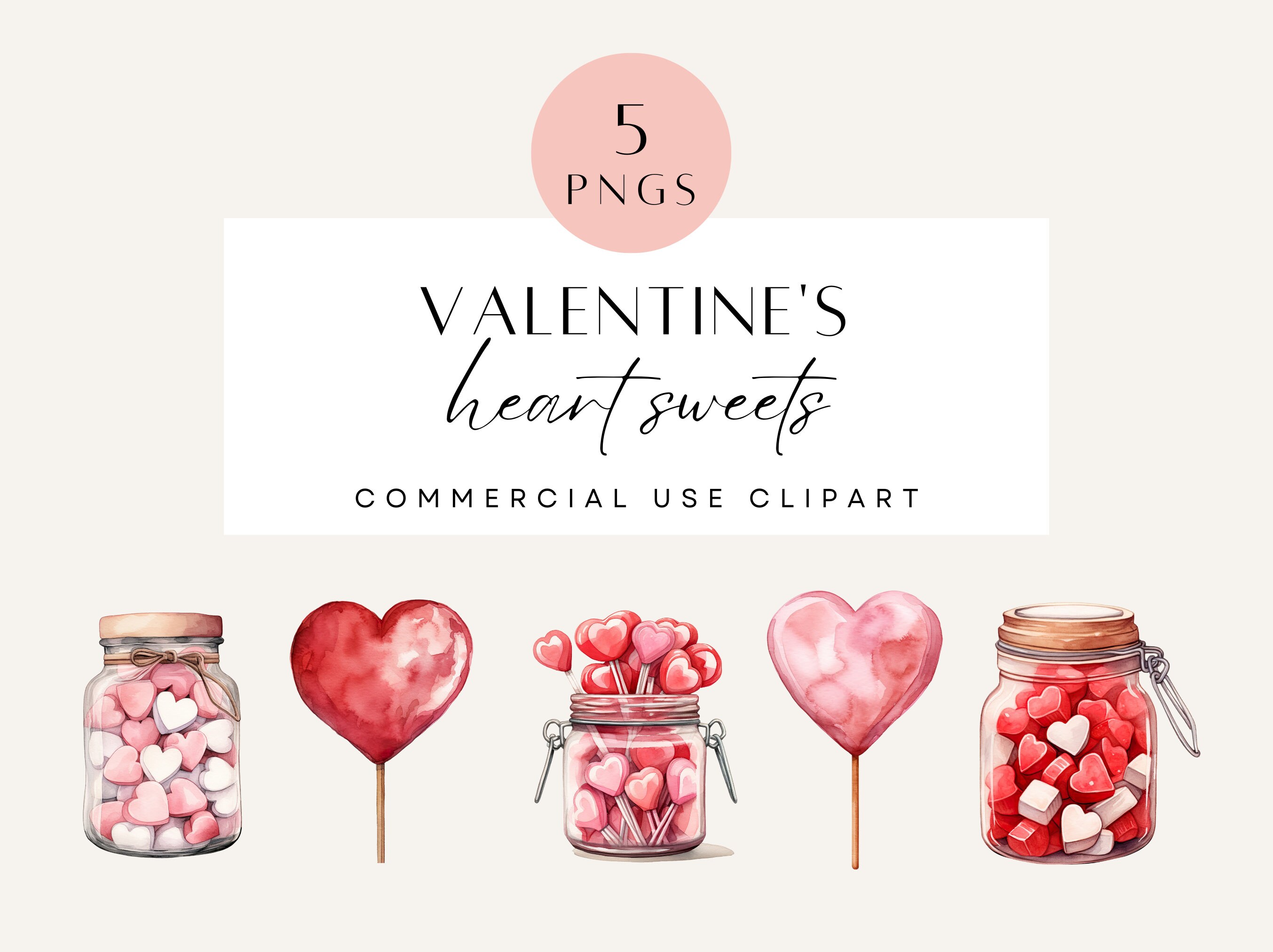 Watercolor Sweets Clipart, Sweet Valentines Day Clipart, Treats ...