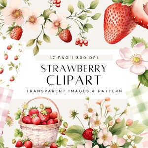Strawberry Baby Shower Clipart, Berry Sweet Baby on the Way Invite ...