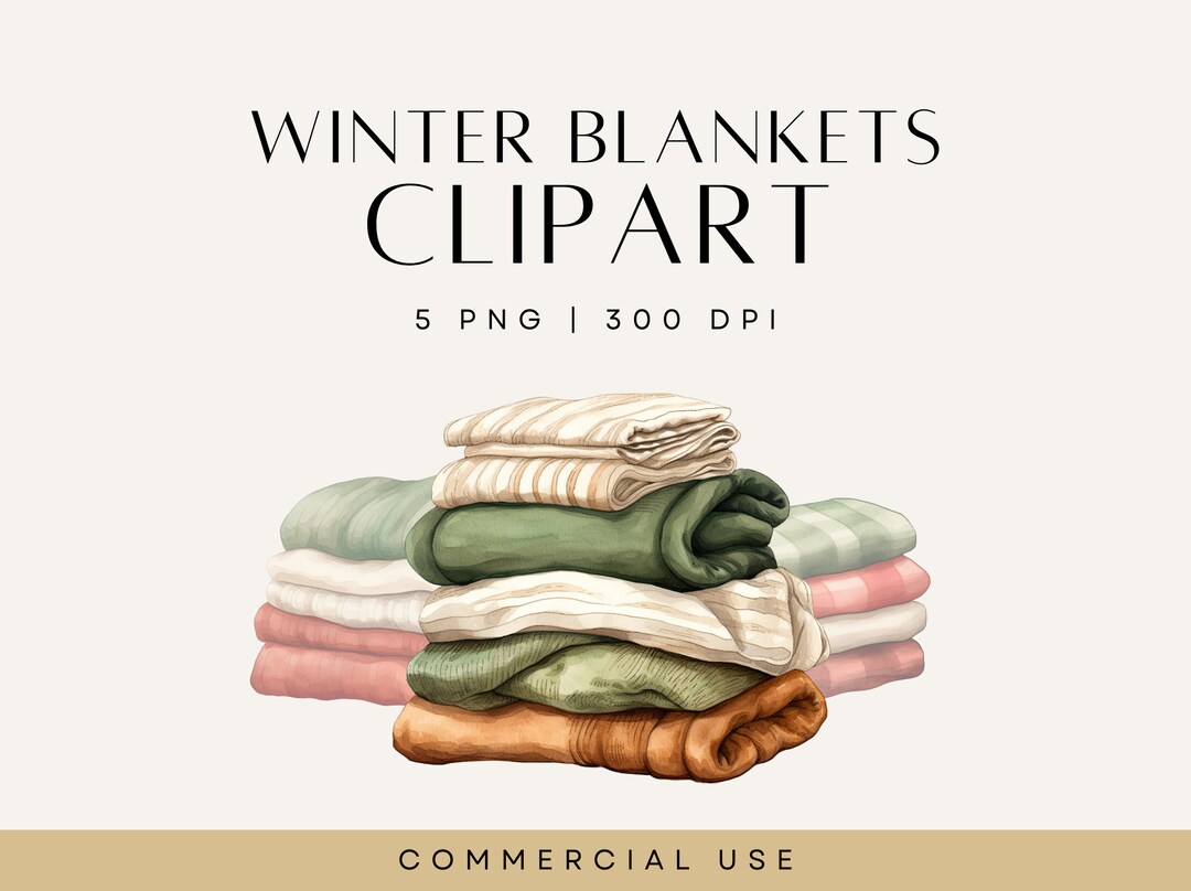 Blanket Clipart, Christmas Watercolor Bundle, Cozy Winter Clipart ...