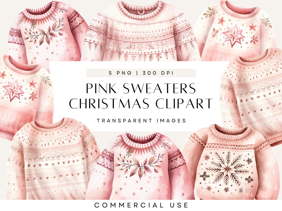 Girl Sweater Clipart, Winter Sweaters, Christmas Jumper Clipart, Pastel ...
