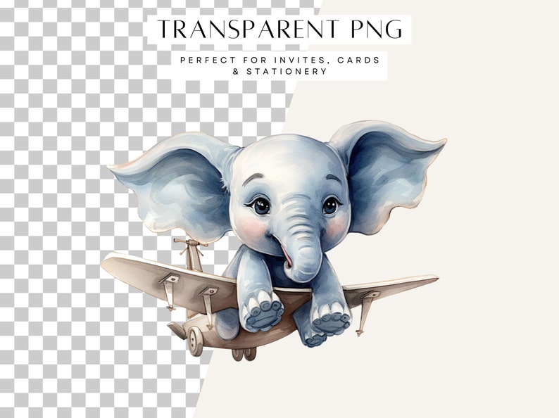 Baby Boy Elephant Clipart, Elephant With Balloon, Baby Shower for a Boy ...