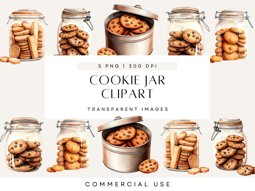 Cookie Jar Clipart, Biscuit Tin Clip Art, Watercolor Design, Winter ...
